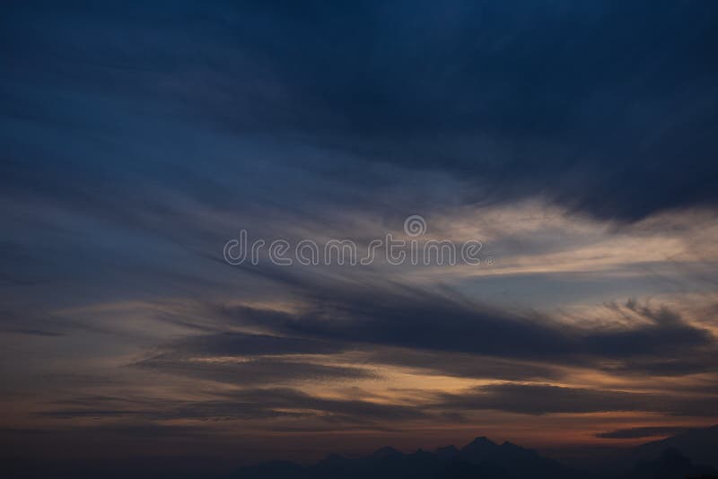 Sunset Charming Sky Background with Soft Calm White Clouds Stock Image ...