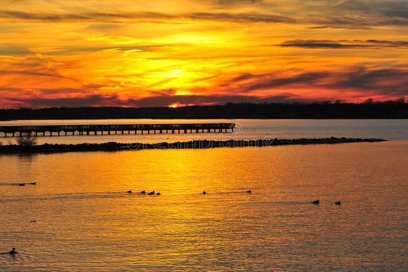 Chesapeake Bay Maryland Sunset Stock Photo - Image of maryland, water ...