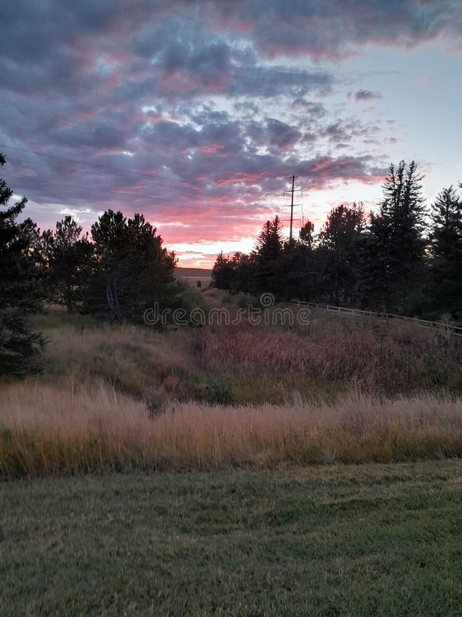 Sunset Cheyenne Wyoming stock photo. Image of grass - 293954978