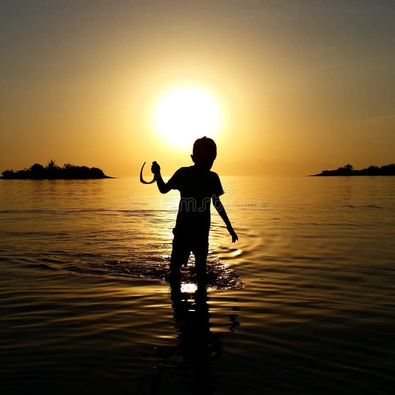 Sunset Child stock photo. Image of child, beach, sunset - 82785746