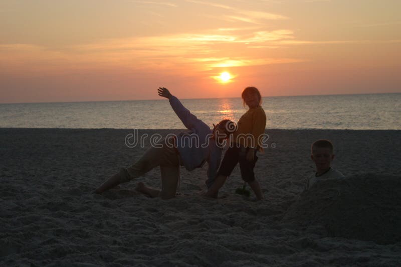 Sunset children s game stock image. Image of beautiful - 1015235