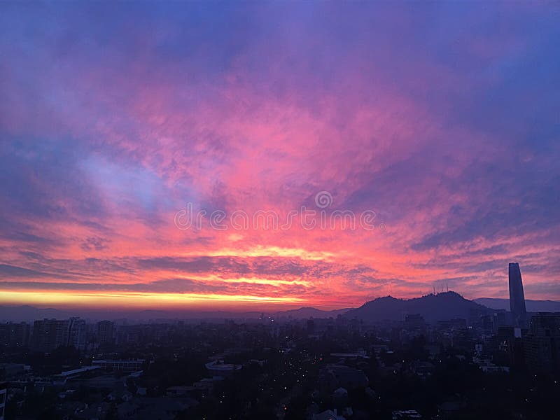 Sunset in chile stock photo. Image of amazing, valley - 80535000