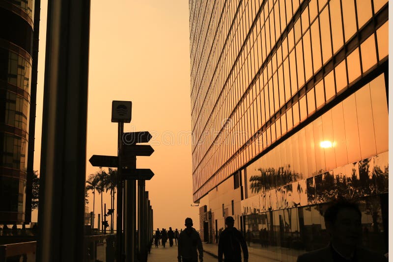 Sunset at China Ferry Terminal, Hong Kong 5 Jan 2013 Editorial Image ...