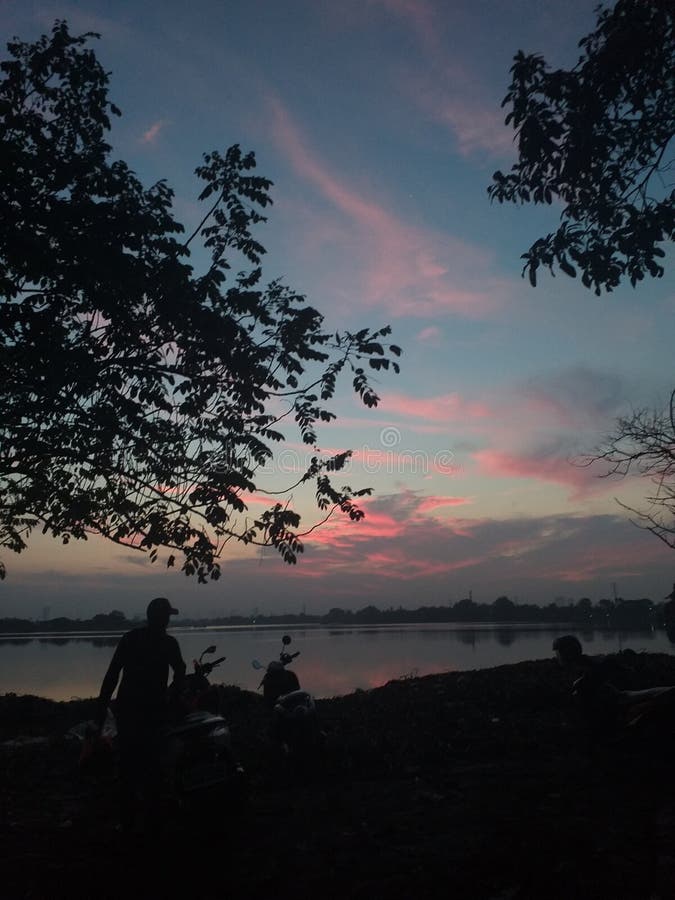 Sunset at the Cipondoh River Stock Photo - Image of sunset, sunrise ...