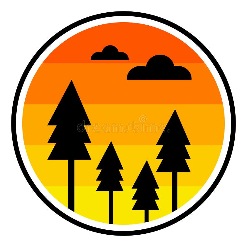 Sunset Circle Logo stock illustration. Illustration of design - 340994485