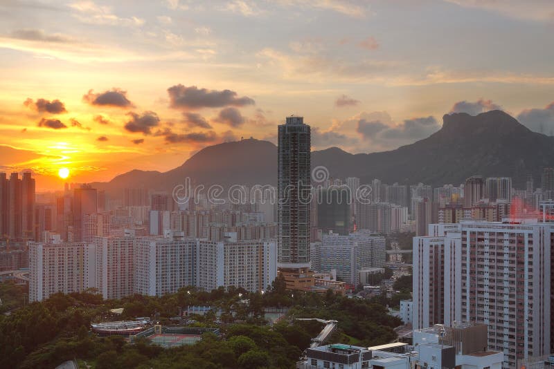 Sunset in city stock image. Image of exterior, modern - 22219267