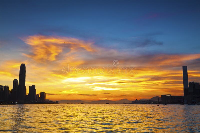 Sunset city stock image. Image of business, landscape - 26103443