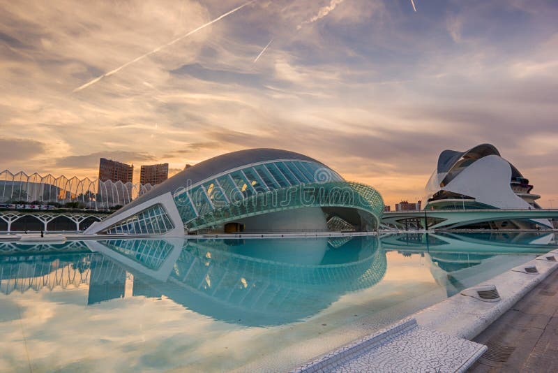 Sunset at the City of Arts and Sciences - Valencia Editorial Photo ...