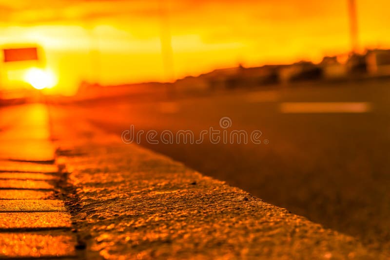 Sunset in the City. Empty Highway Stock Image - Image of empty, asphalt ...