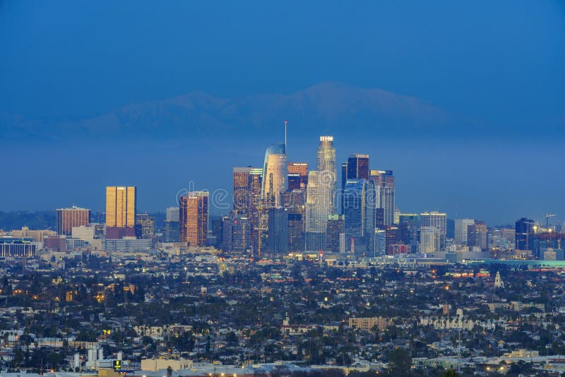 Sunset Classical View of Los Angeles Downtown Editorial Photo - Image ...