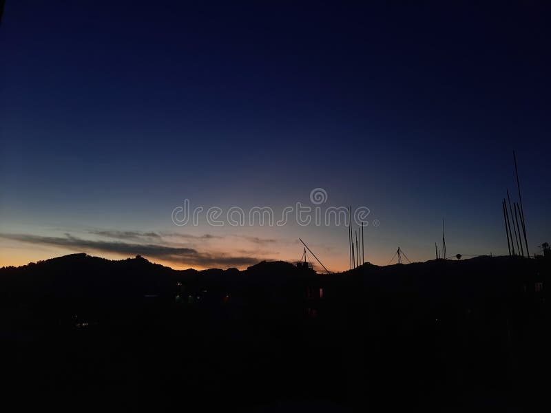 Sunset Clear Blue Sky Evening Stock Image - Image of blue, sunset ...