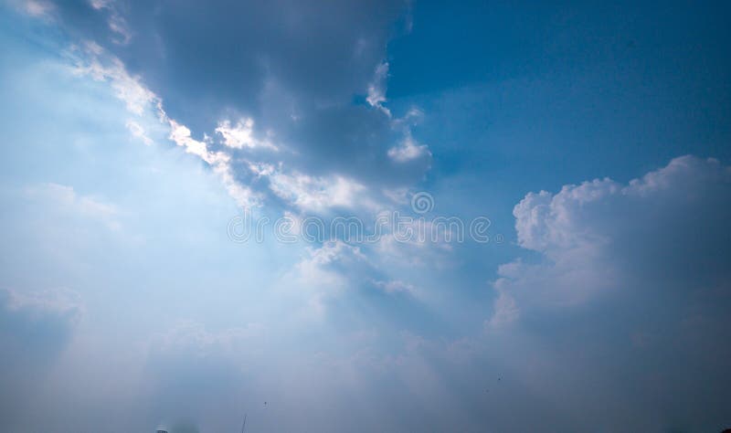 Sunset & Clear Sky with Rays of Sunlight Stock Photo - Image of ...