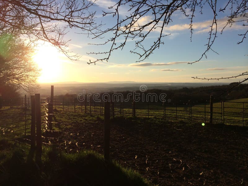 Sunset Clent Hills editorial photography. Image of blue - 42884422