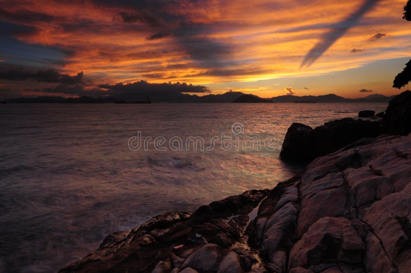 Sunset at cliff stock image. Image of asian, cliff, view - 33215655
