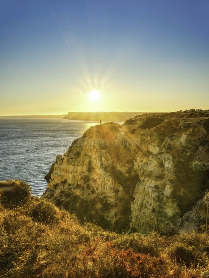 Sunset on Cliffs. Rcks and Nature. Stock Photo - Image of idyllic ...