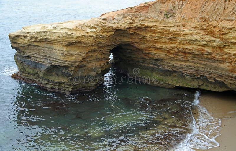 Sunset Cliffs and Small Bay Stock Photo - Image of attraction, erosion ...