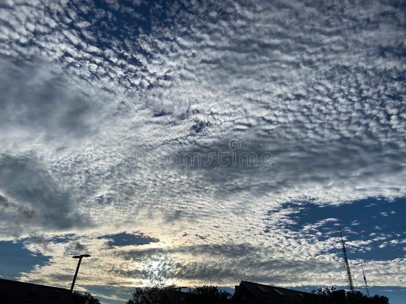 Sunset Cloud Patterns in Summer Stock Photo - Image of nature, white ...