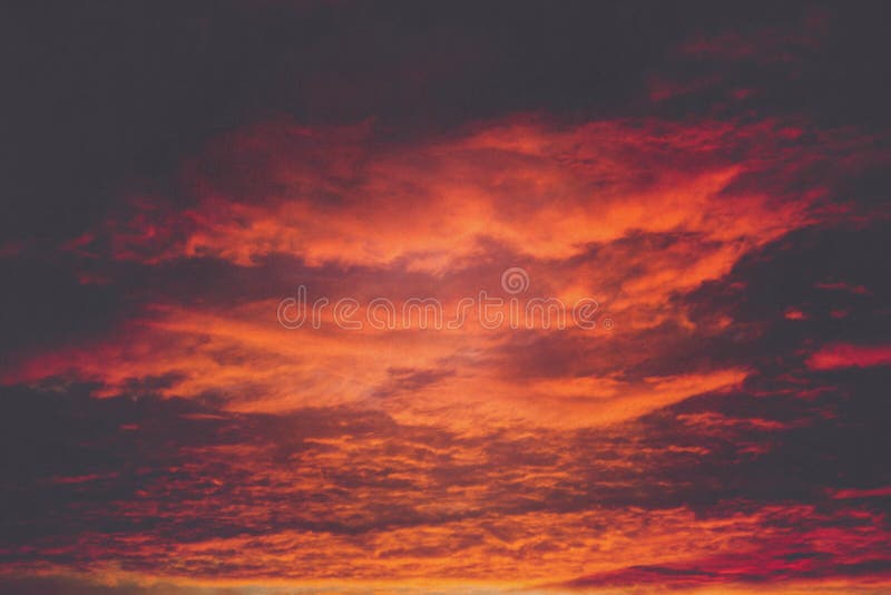 Sunset Clouds Background Retro Stock Image - Image of tropical, peace ...
