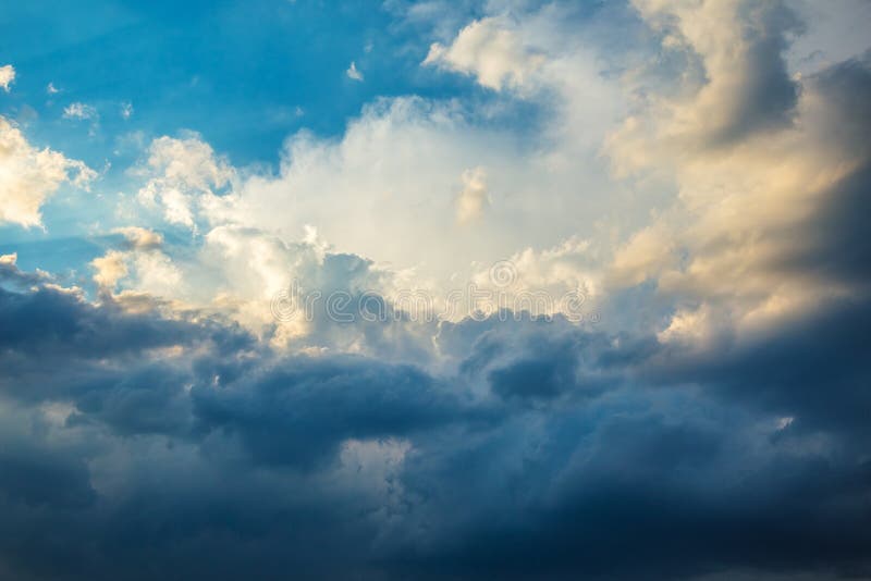 Sunset Clouds with Blue Sky, Sky Cloud Background Stock Image - Image ...