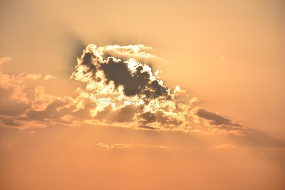 Sunset with Clouds and Cloud Behind Shadows Stock Photo - Image of ...