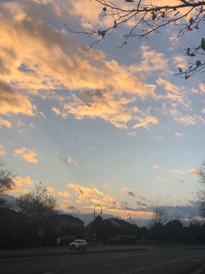 A Sunset with Clouds stock image. Image of group, tint - 210355175