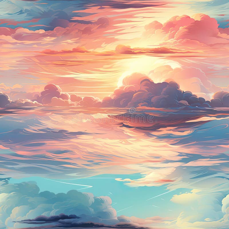 Sunset Clouds in Intricate Psychedelic Landscapes with Masterful ...