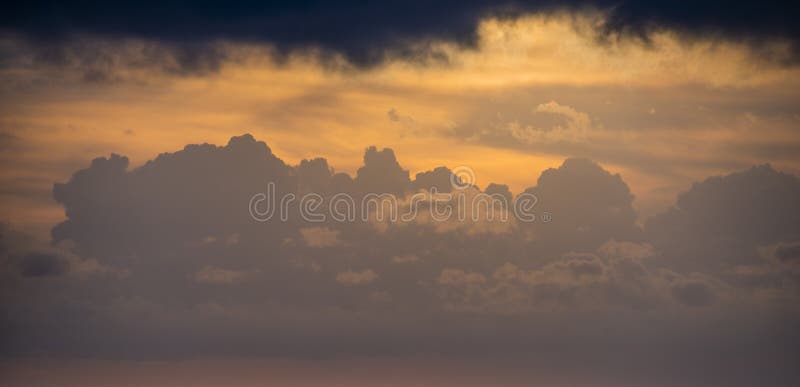 Sunset with Clouds, Light and Other Atmospheric Effect Stock Photo ...