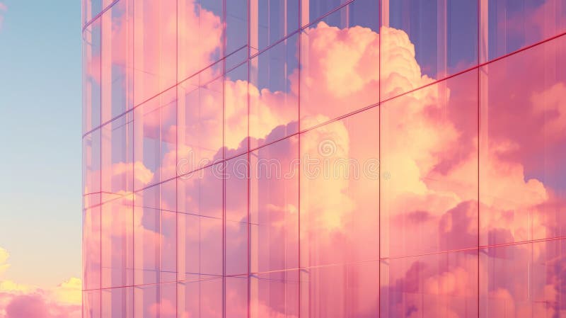 Sunset Clouds Mirrored on a Glass Skyscraper Stock Photo - Image of ...