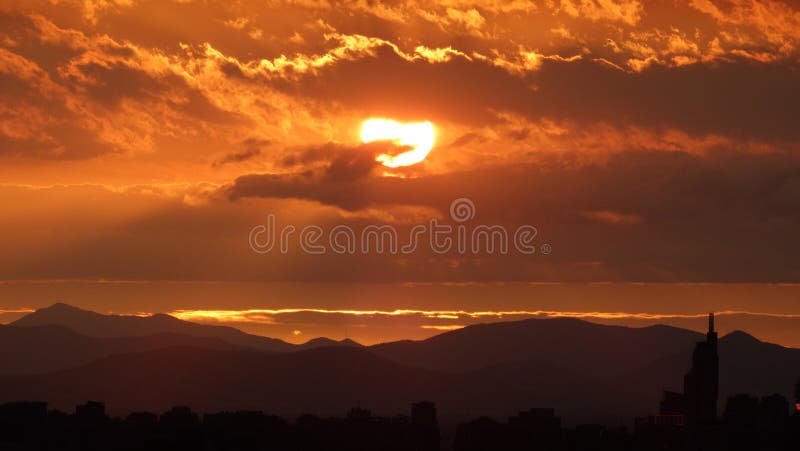 Sunset Clouds in Santiago Chile Stock Photo - Image of chile, city ...