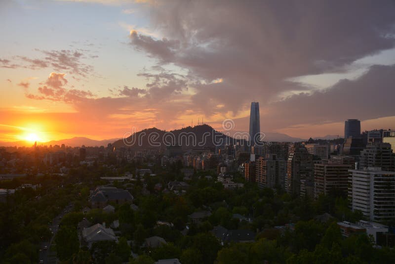 Sunset Clouds in Santiago, Chile Stock Image - Image of dawn, cloud ...