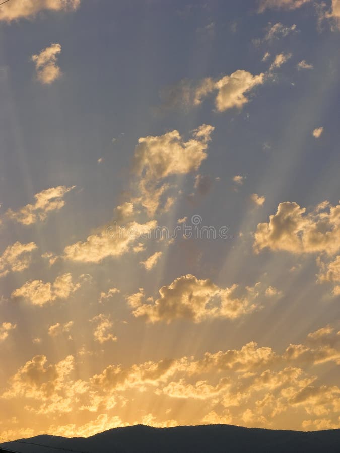 Sunset and cloudscape stock image. Image of clouds, colours - 8688487