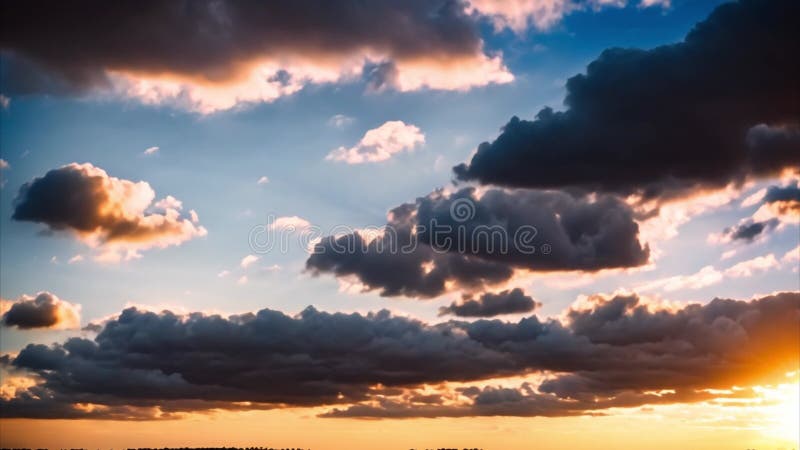 Sunset Cloudscape with Dramatic Lighting Stock Footage - Video of ...