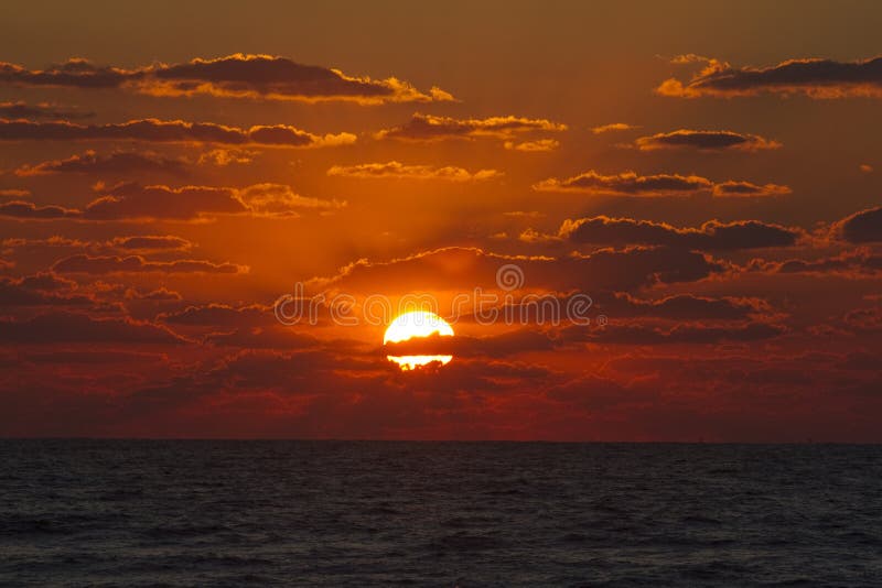 Sunset and Cloudscape Over Sea Stock Photo - Image of scenery ...