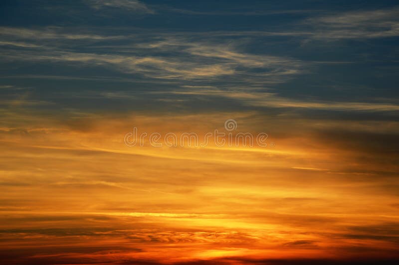 Sunset, Cloudscape, Sky Background Stock Image - Image of land, dawn ...