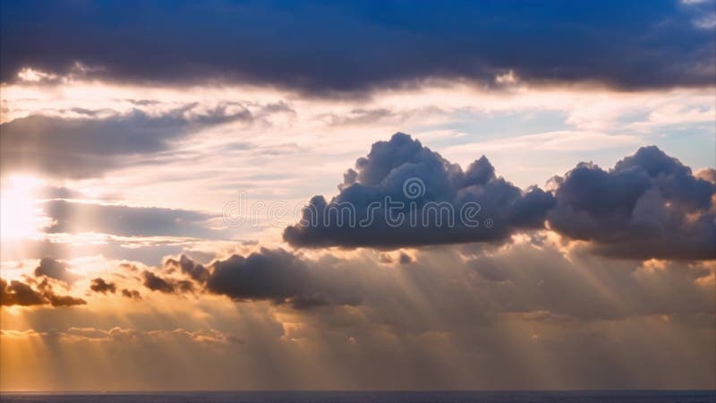 Sunset Cloudscape with Sunbeams Stock Video - Video of natures, sunrise ...