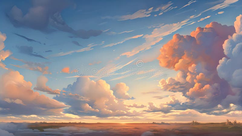 Sunset Cloudy Animation Moving Stock Video - Video of nature, landscape ...