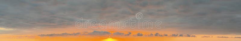 Sunset Cloudy Sky 360 Panorama. Cloudscape Nature Background Stock ...