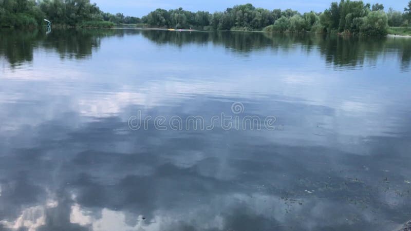 Sunset Cloudy Sky Reflection in River Calm Surface Stock Footage - Video of baby, forest: 255674110