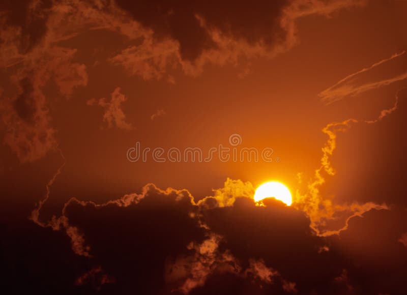 Sunset in cloudy weather stock photo. Image of backdrop - 15511168