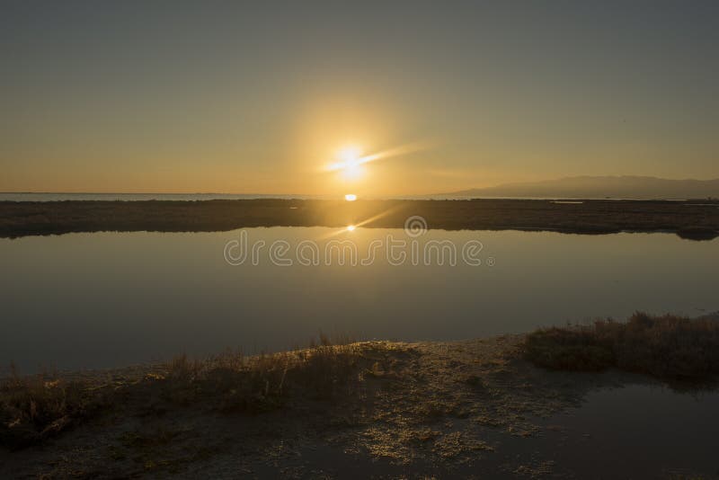 Sunset on the Coast of the Ebre Delta Stock Photo - Image of scenic ...