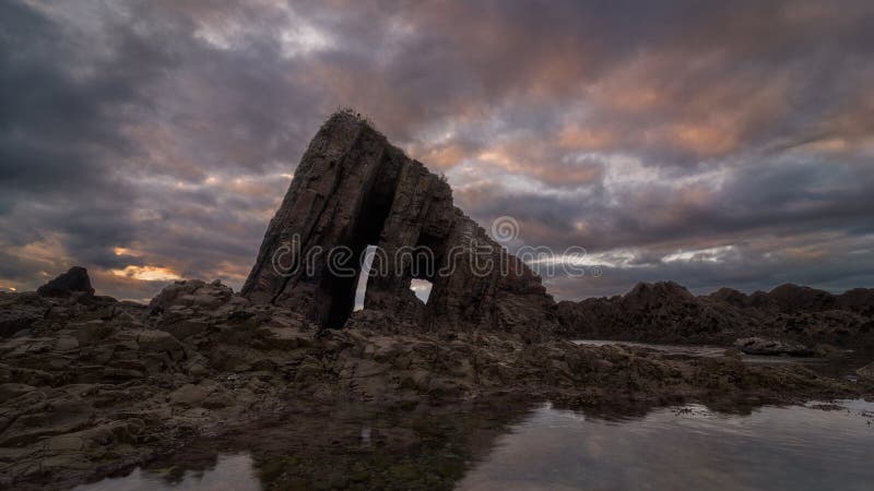 Sunset on the coast line stock photo. Image of paradise - 145317064