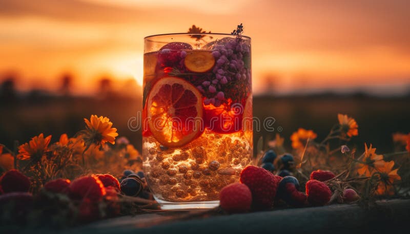 Sunset Cocktail, Fresh Fruit, Nature Refreshment, Relaxation Generated ...