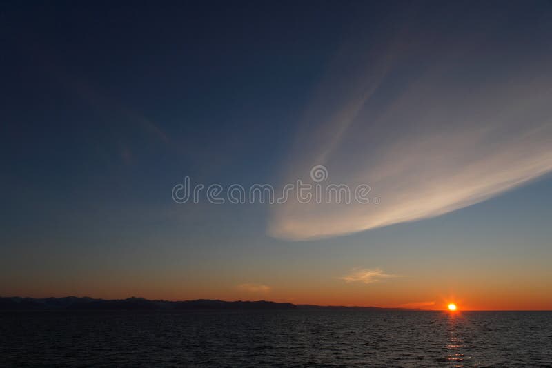 Sunset in cold arctic stock image. Image of sunlight - 13192739