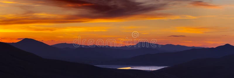 Sunset at Cold Springs, Nevada Stock Image - Image of united, early ...