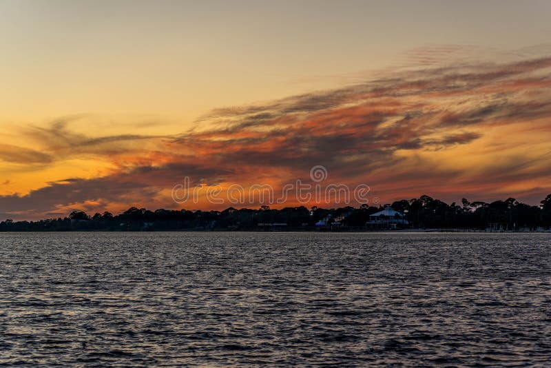 Sunset with a Cold Sky Over the Sea Stock Photo - Image of cloudscape ...