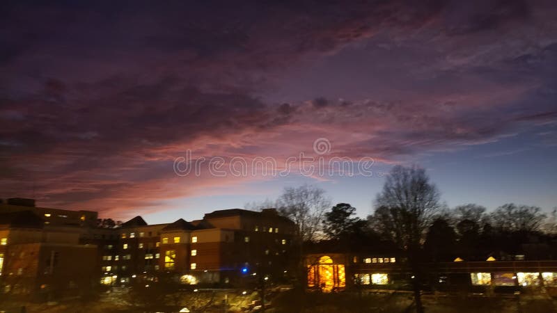 Sunset on College Hill stock image. Image of clouds - 175663317
