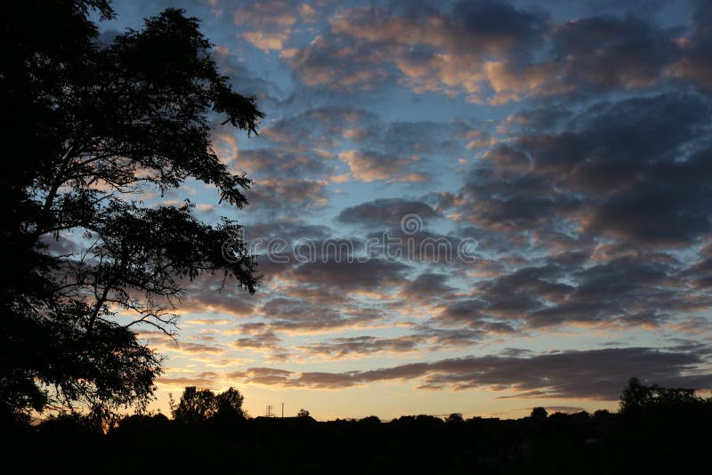Sunset Colored Clouds in the Sky Stock Photo - Image of sunset, colored ...