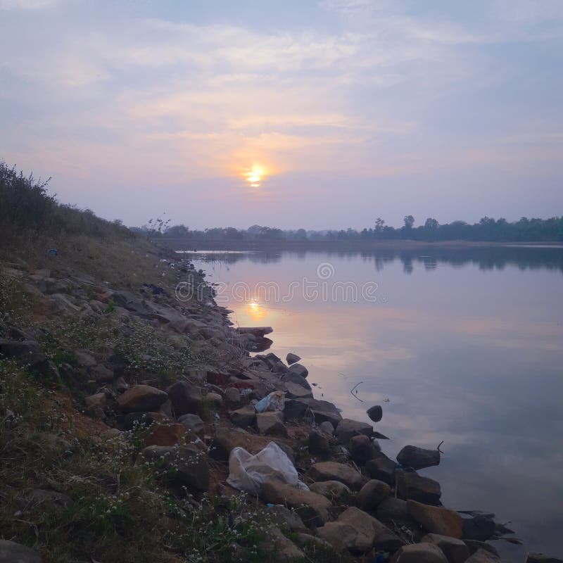 Sunset, Colorful Cloud, Fresh Water Stock Image - Image of sunset ...