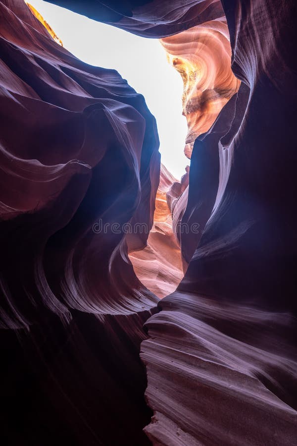 Sunset Colors of Lower Antelope Canyon Stock Photo - Image of cave ...