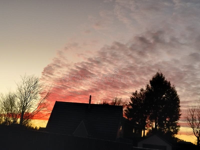Sunset Colour Cloud Shadow Sky Stock Image - Image of dusk, morning ...